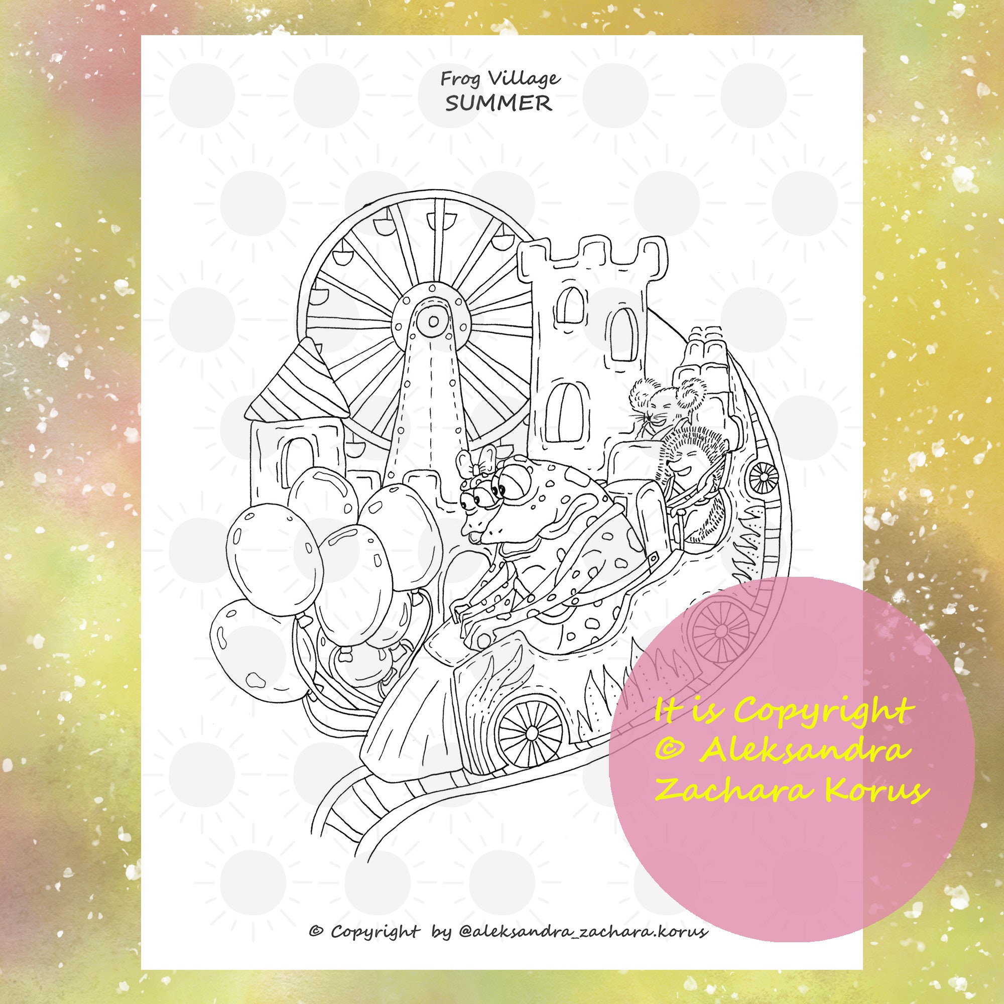 Summer Frogs Coloring Pages for Adults | Summer Coloring Pages for Kids ...