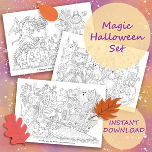 Magical Halloween Coloring Pages for Adults | Halloween Coloring Book ...