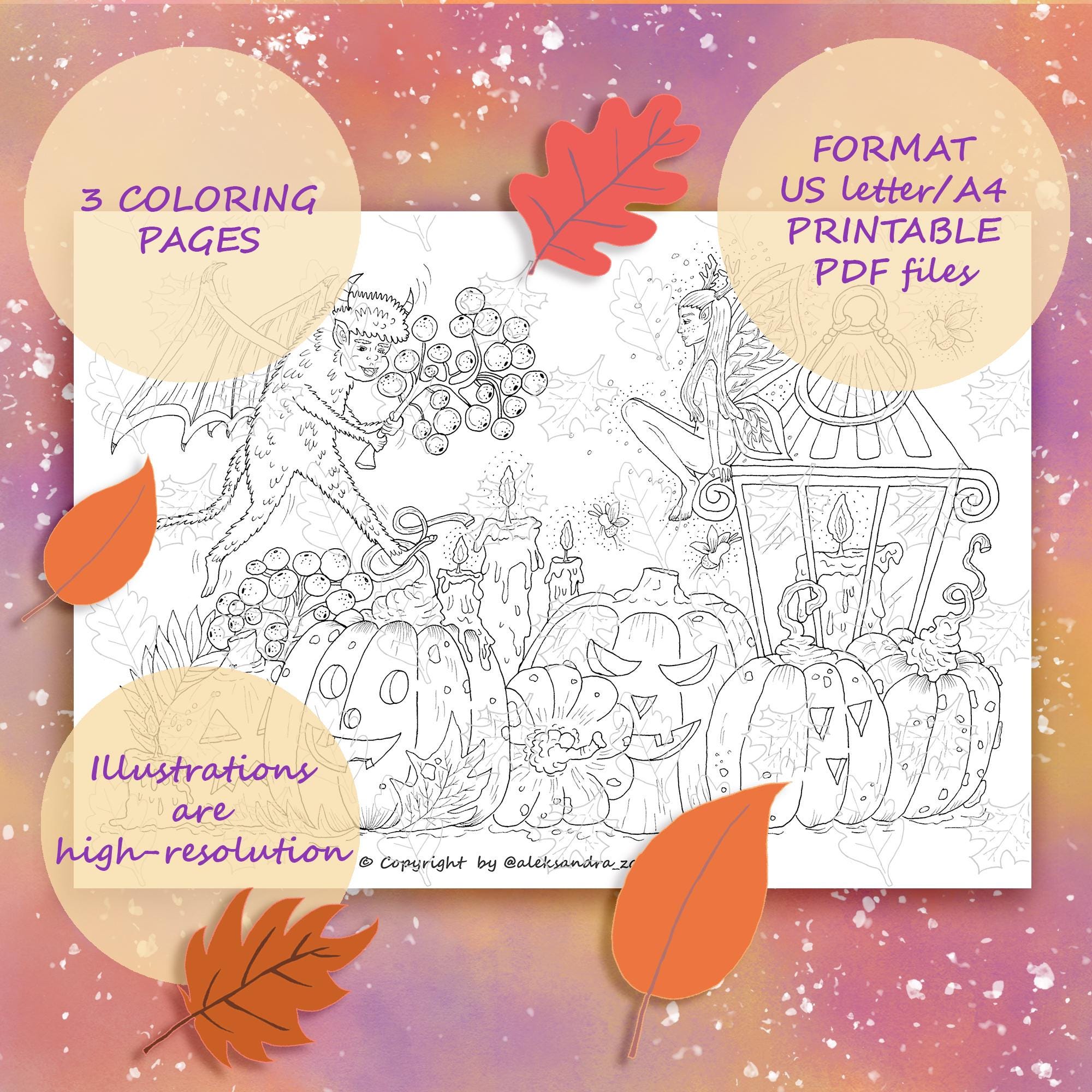 Magical Halloween Coloring Pages for Adults | Halloween Coloring Book ...