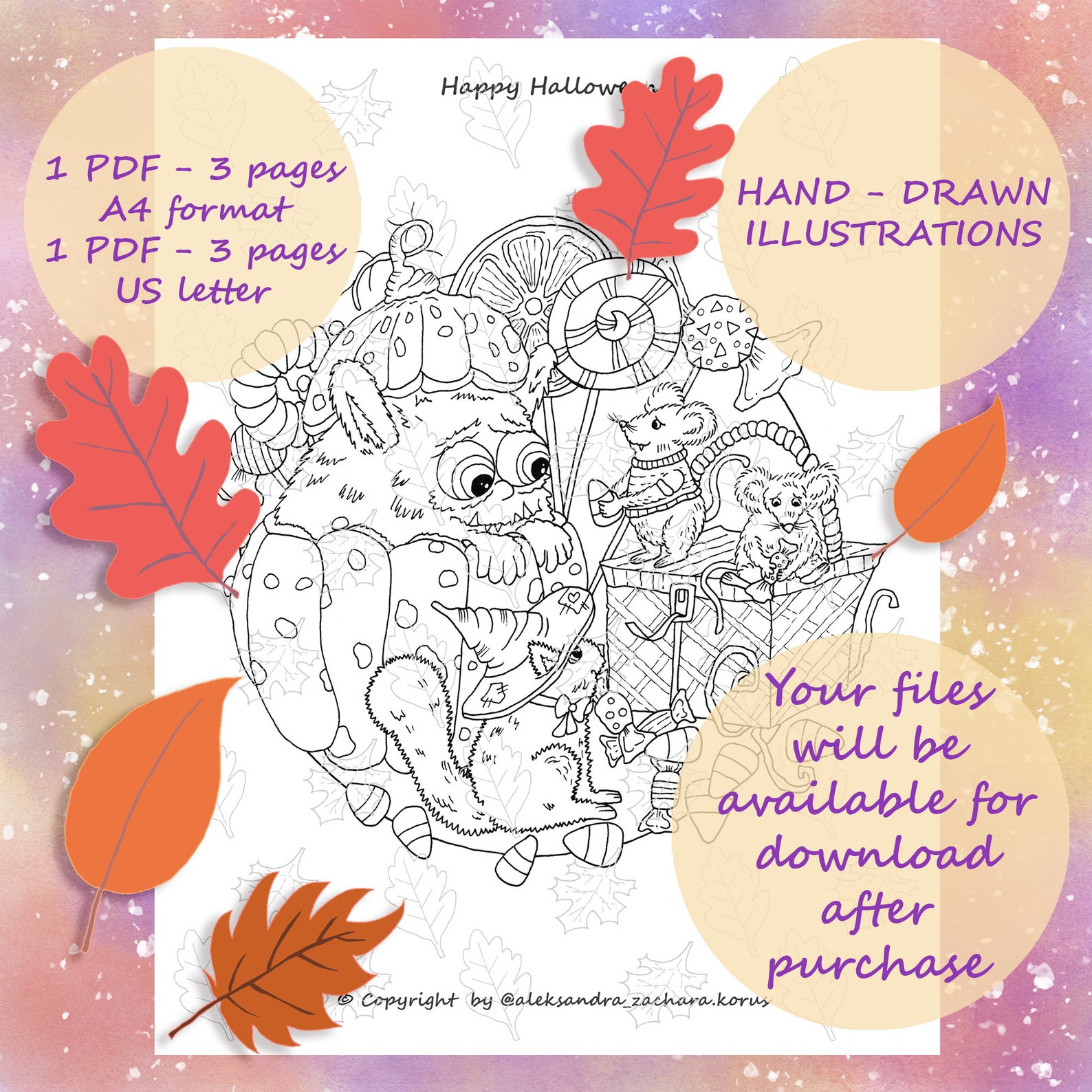 Cute Halloween Coloring Pages for Adults Halloween Coloring Book for ...