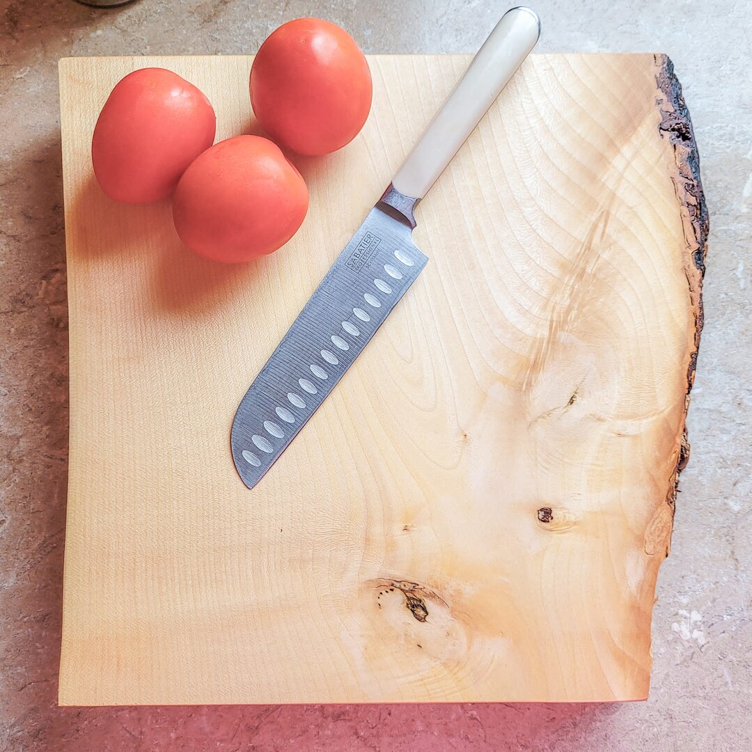 Live Edge Chopping Board Sycamore Butcher Block Cutting Board Waney ...