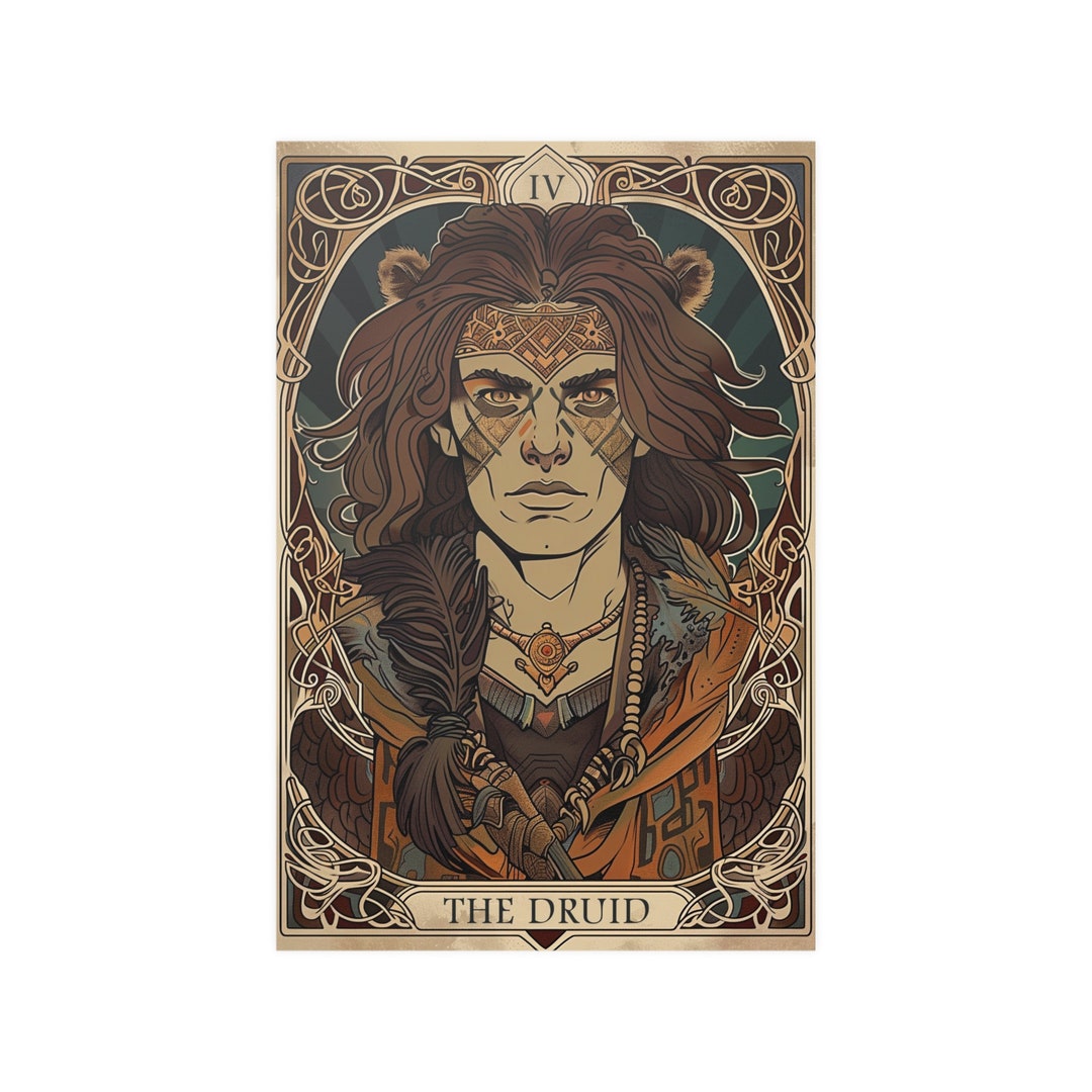Dnd Tarot Poster: the Druid, Art Nouveau RPG Decor - Etsy