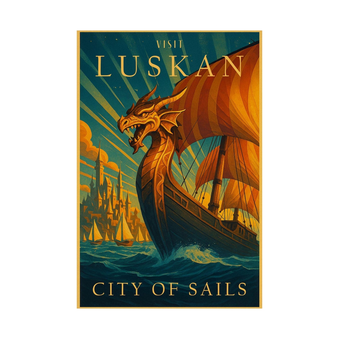 Luskan Travel Poster, D&D 5e Inspired Wall Art, Fantasy RPG Decor, Epic ...