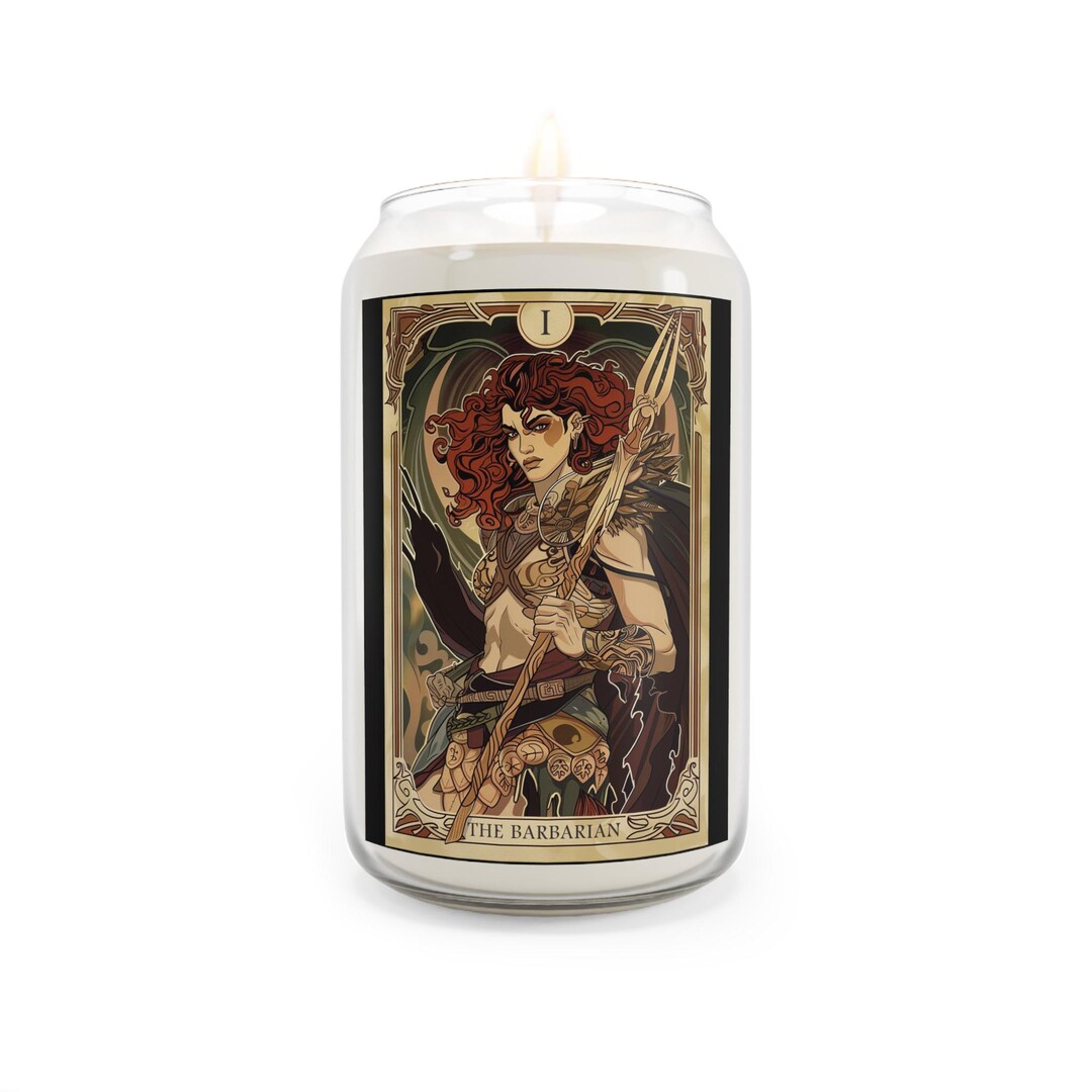 Barbarian Tarot Scented Candle: Dungeons and Dragons RPG Decor - Etsy