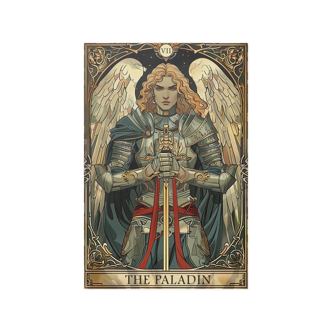 Dnd Tarot Poster: the Paladin, Art Nouveau Dungeons and Dragons Art - Etsy