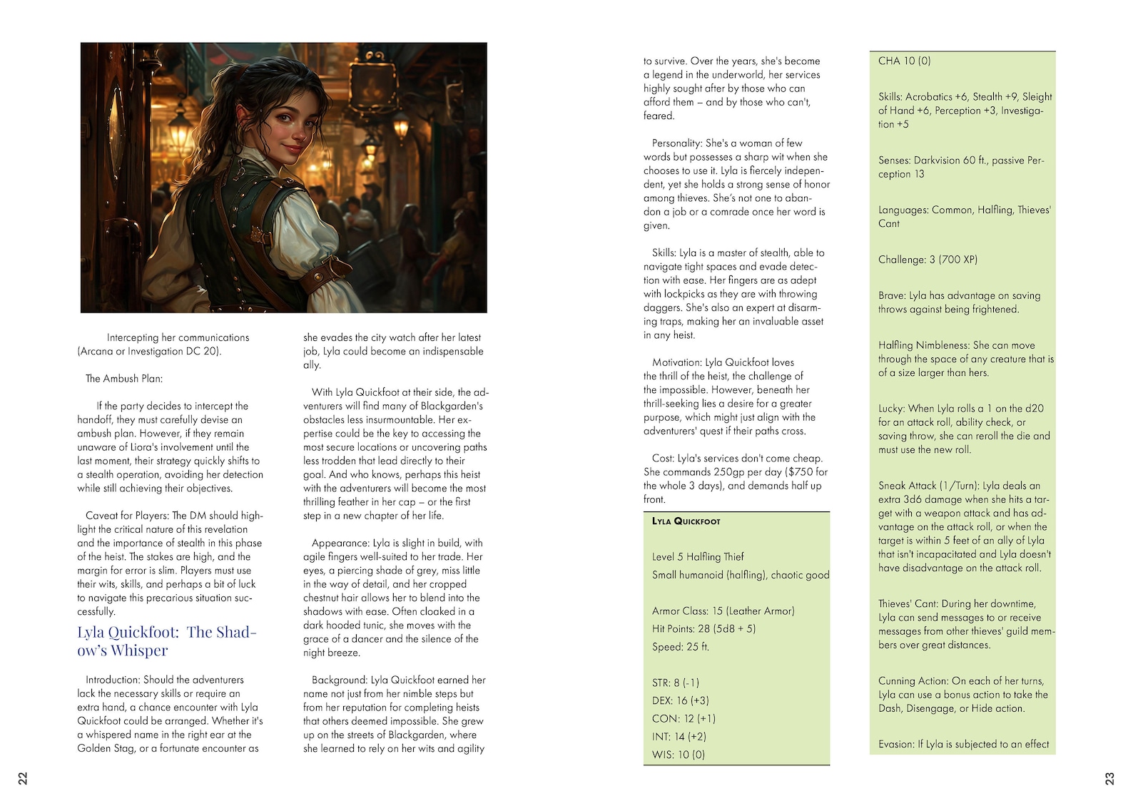 Dnd 5e Adventure Lvl 4-6, a Tale of Two Heists, Urban Stealth ...