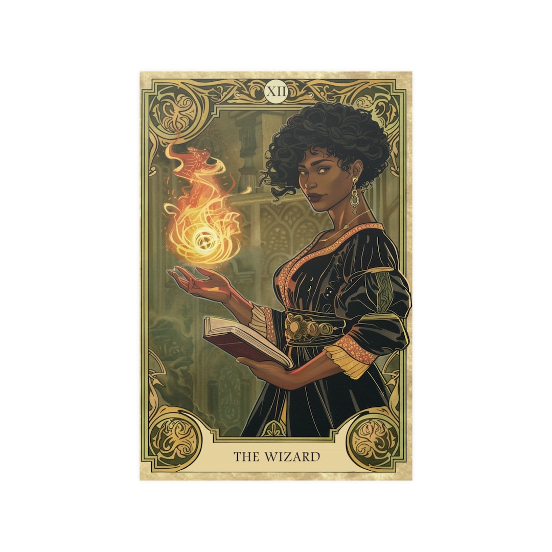 Dnd Tarot Poster, the Wizard, Art Nouveau, Dungeons and Dragons Wall ...