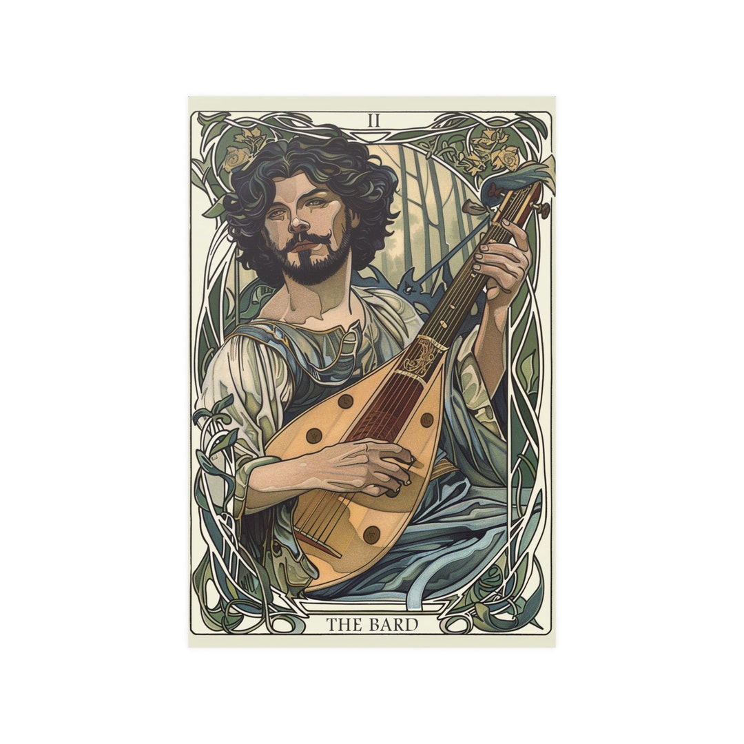 Dnd Tarot Poster, the Bard, Art Nouveau, Dungeons and Dragons Wall Art ...