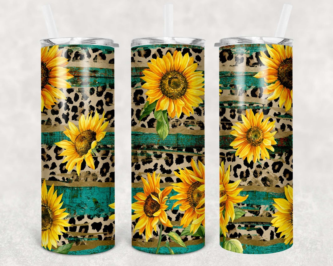 Rustic Wood Sunflowers Tumbler - Sunflower Tumbler - Rustic Sunflowers ...