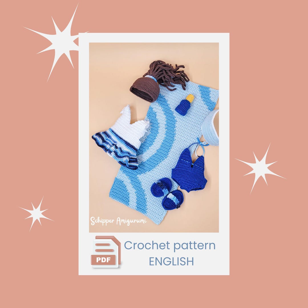Crochet Pattern - Summer Dress and Swimsuit for Doll Robin - Outfit ...