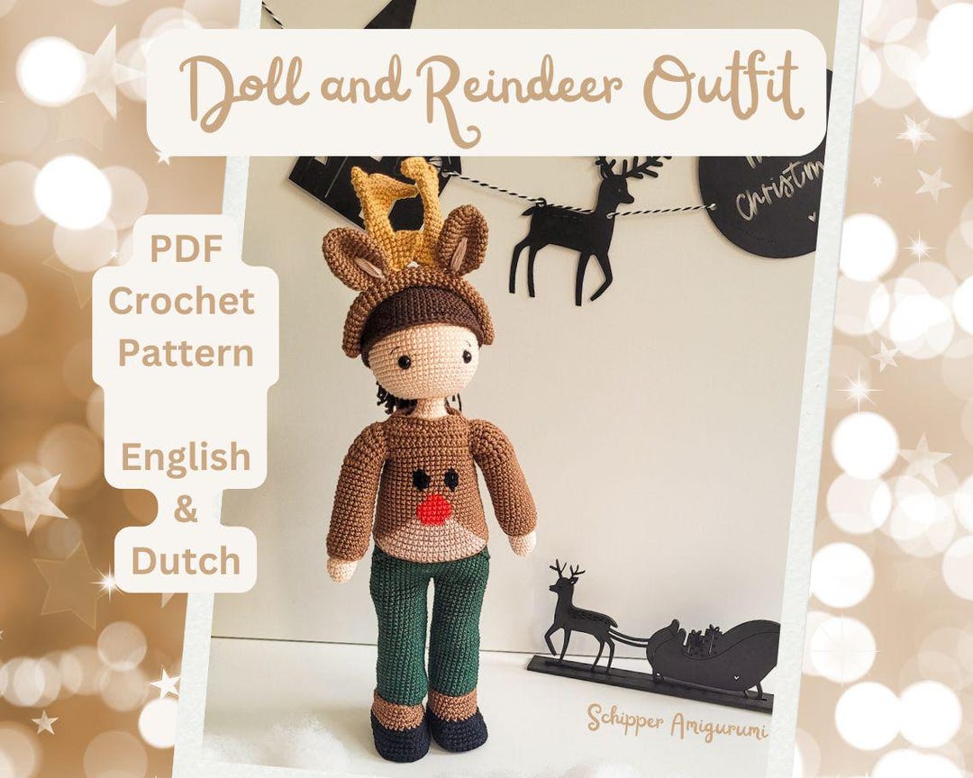 Christmas Doll and Reindeer Outfit [DIGITAL Crochet Pattern Bundle ...