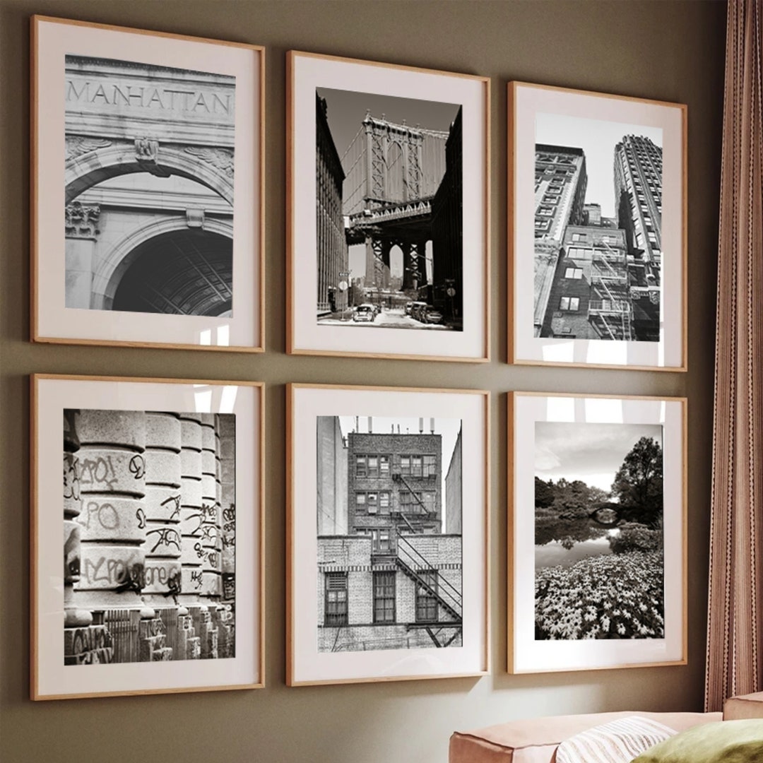Manhattan Black and White Prints Set of 6: Transform Your Space ...