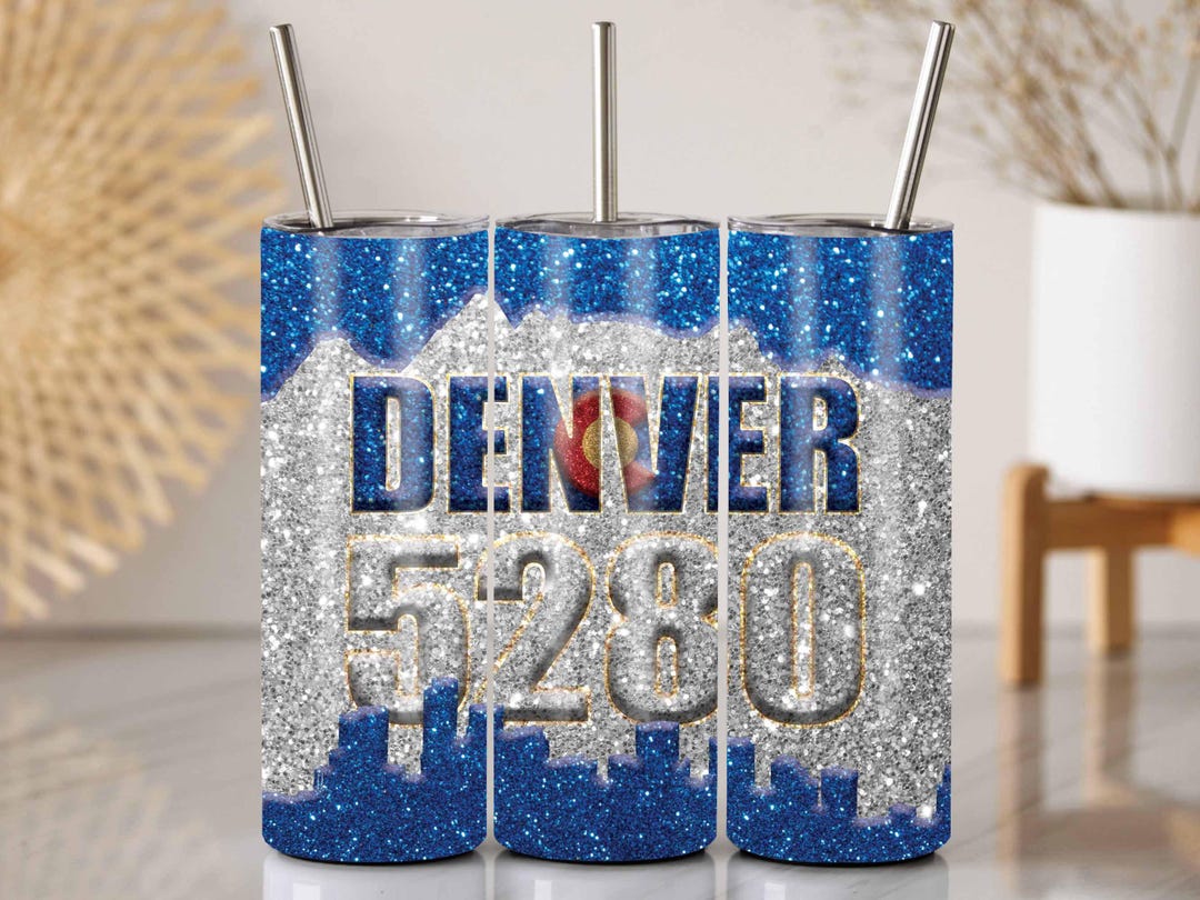 Denver 5280 Glitter Design for 20 Oz Skinny Tumblers, Unique Denver ...