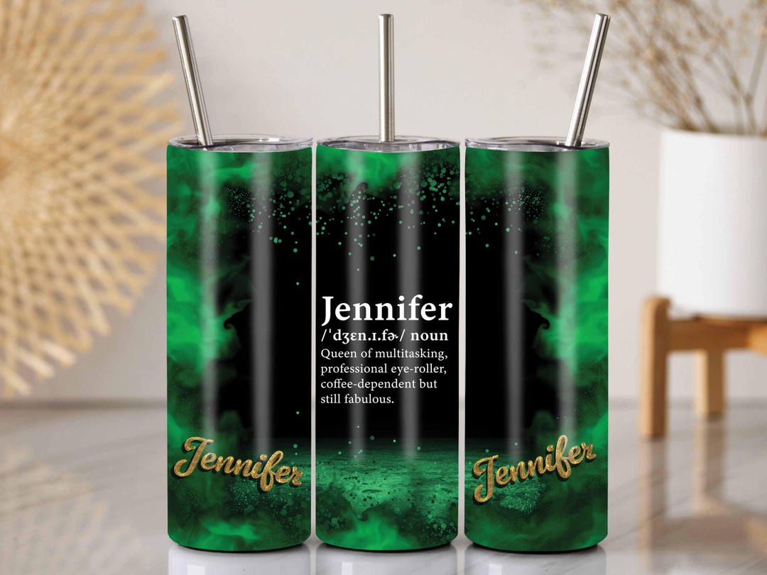 Personalized Jennifer Tumbler Wrap, Green Smoke PNG, Funny Name ...