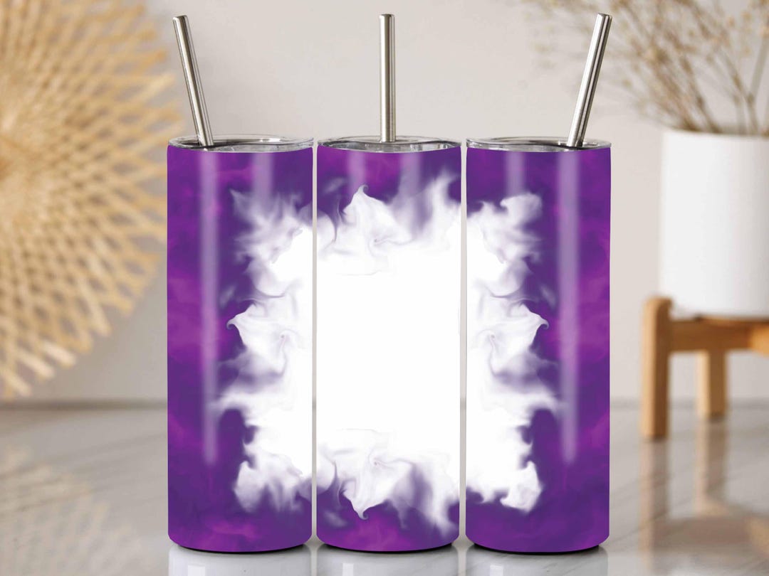 Purple Smoke Tumbler Wrap: Customizable 20 Oz Skinny Tumbler Frame (PNG ...