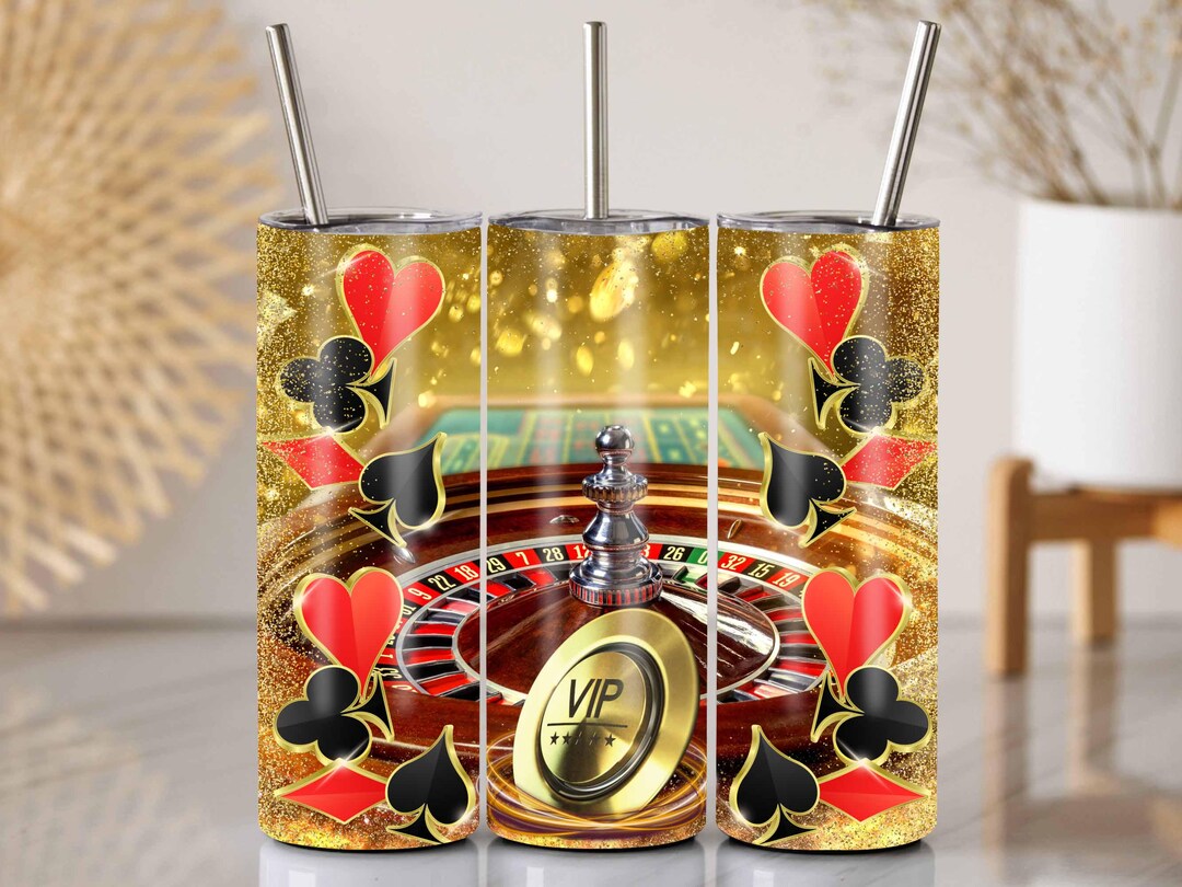 Roulette Tumbler Wrap, 20 Oz Sublimation Design, Casino Gambling ...