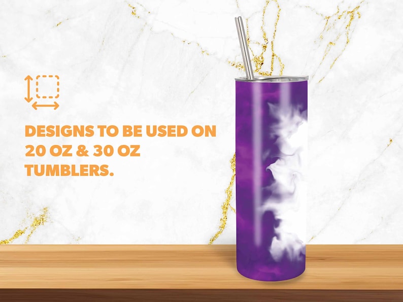 Purple Smoke Tumbler Wrap: Customizable 20 Oz Skinny Tumbler Frame (PNG ...