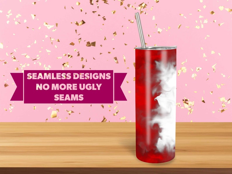 Red Smoke Tumbler Wrap: Customizable 20 Oz Skinny Tumbler Frame (PNG ...