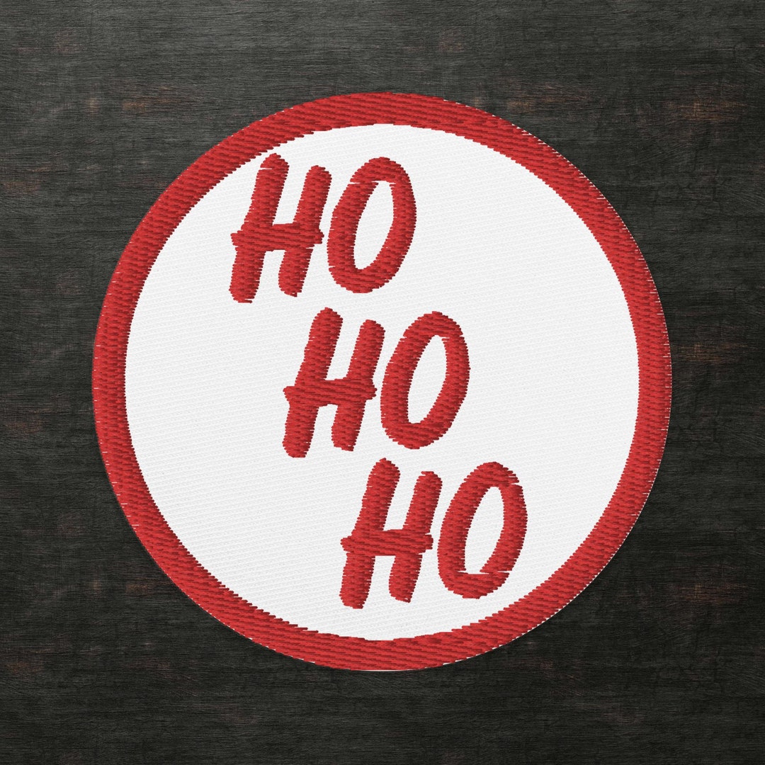 Christmas Patch ho Ho Ho Round Embroidered - Etsy