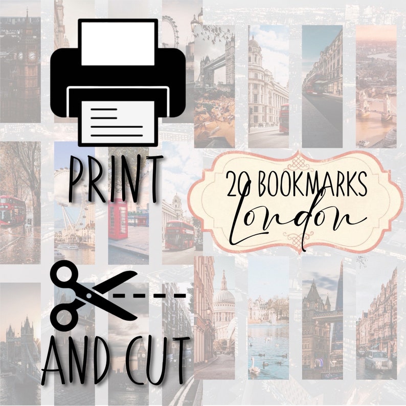 20 Printable London Landmarks Bookmarks | Digital Download - Etsy