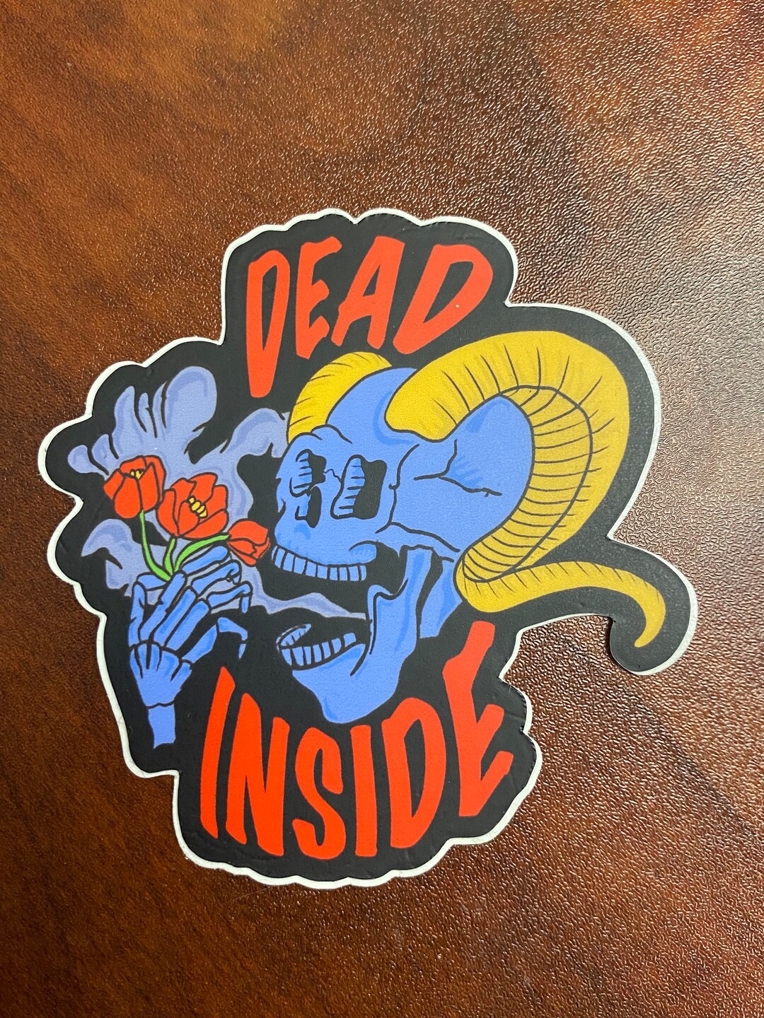 Dead Inside Skull Sticker Skeleton Comedy Dark Humor - Etsy