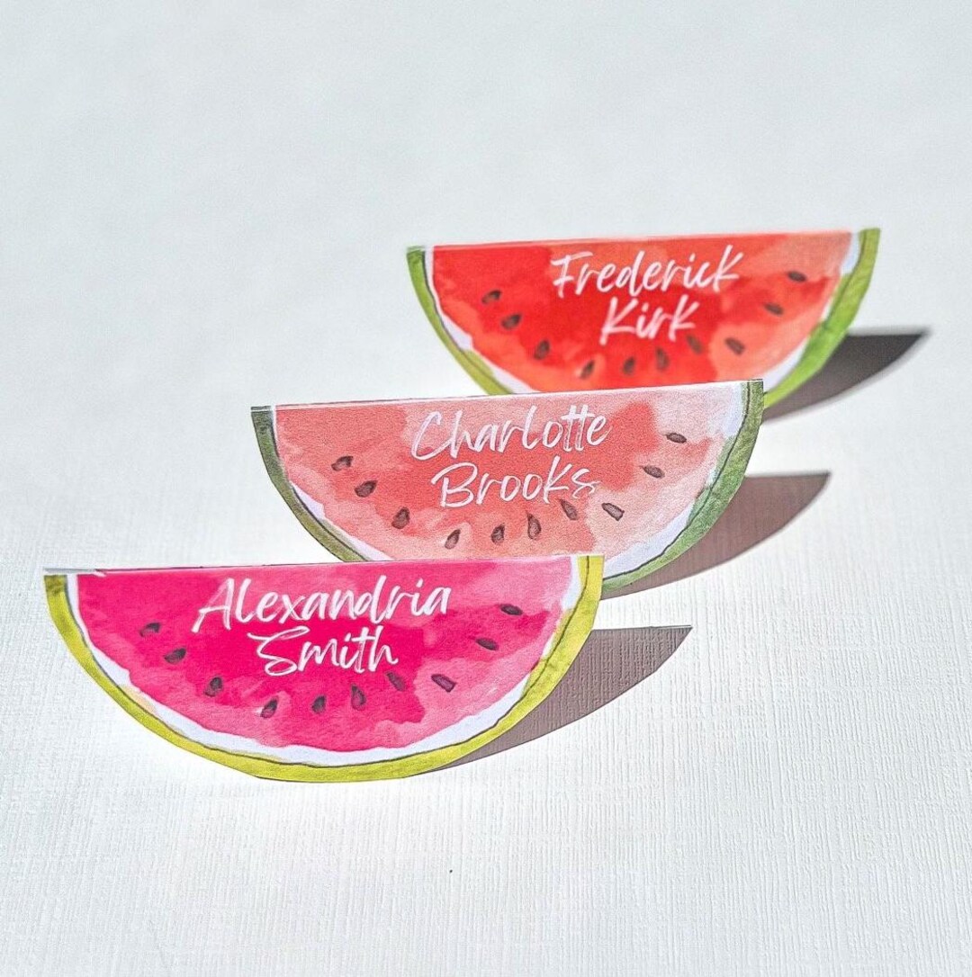 Watermelon Slice Place Card Template: Summer Party Printable ...