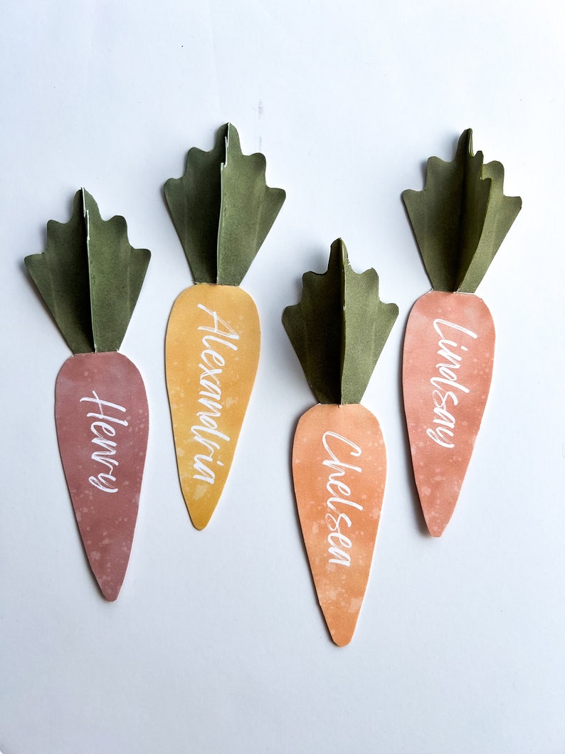 Carrot Place Cards: Editable Garden Party Name Cards (INSTANT DOWNLOAD ...