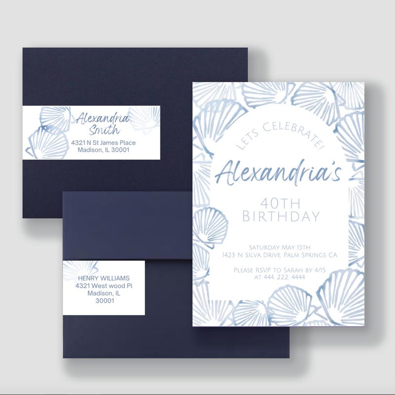 Seashell Invitations - Etsy