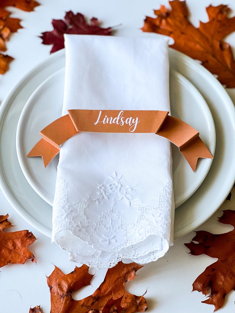 Printable Paper Ribbon Place Card Bundle: DIY Wedding Table Decor (PDF ...