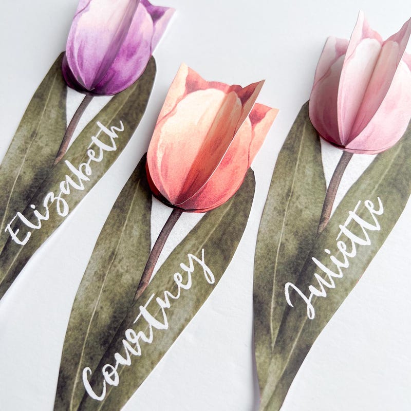Wedding Name Card Tulip - Etsy