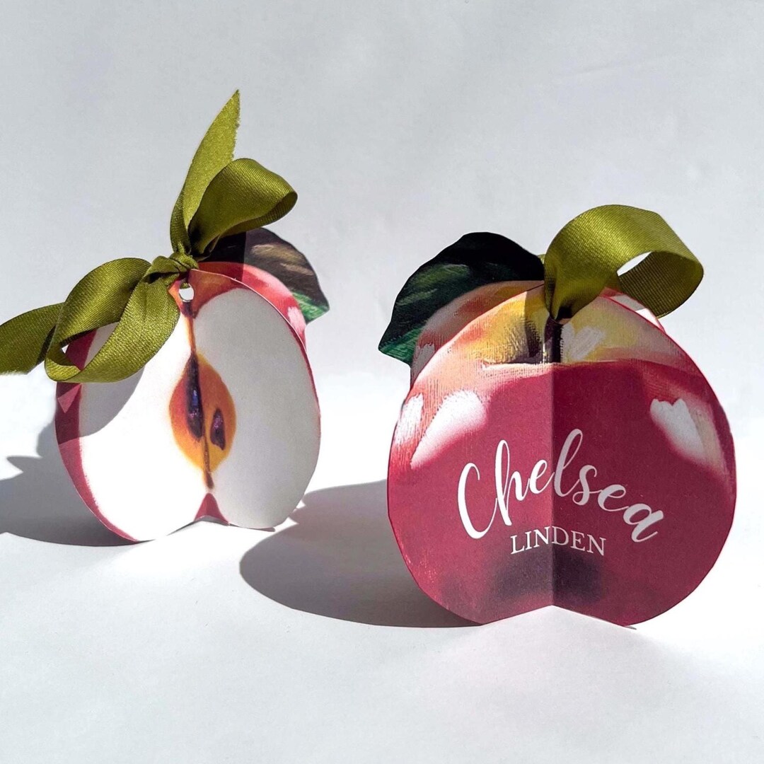 Apple Place Card Template: Orchard Wedding Favor (DIY Printable PDF ...
