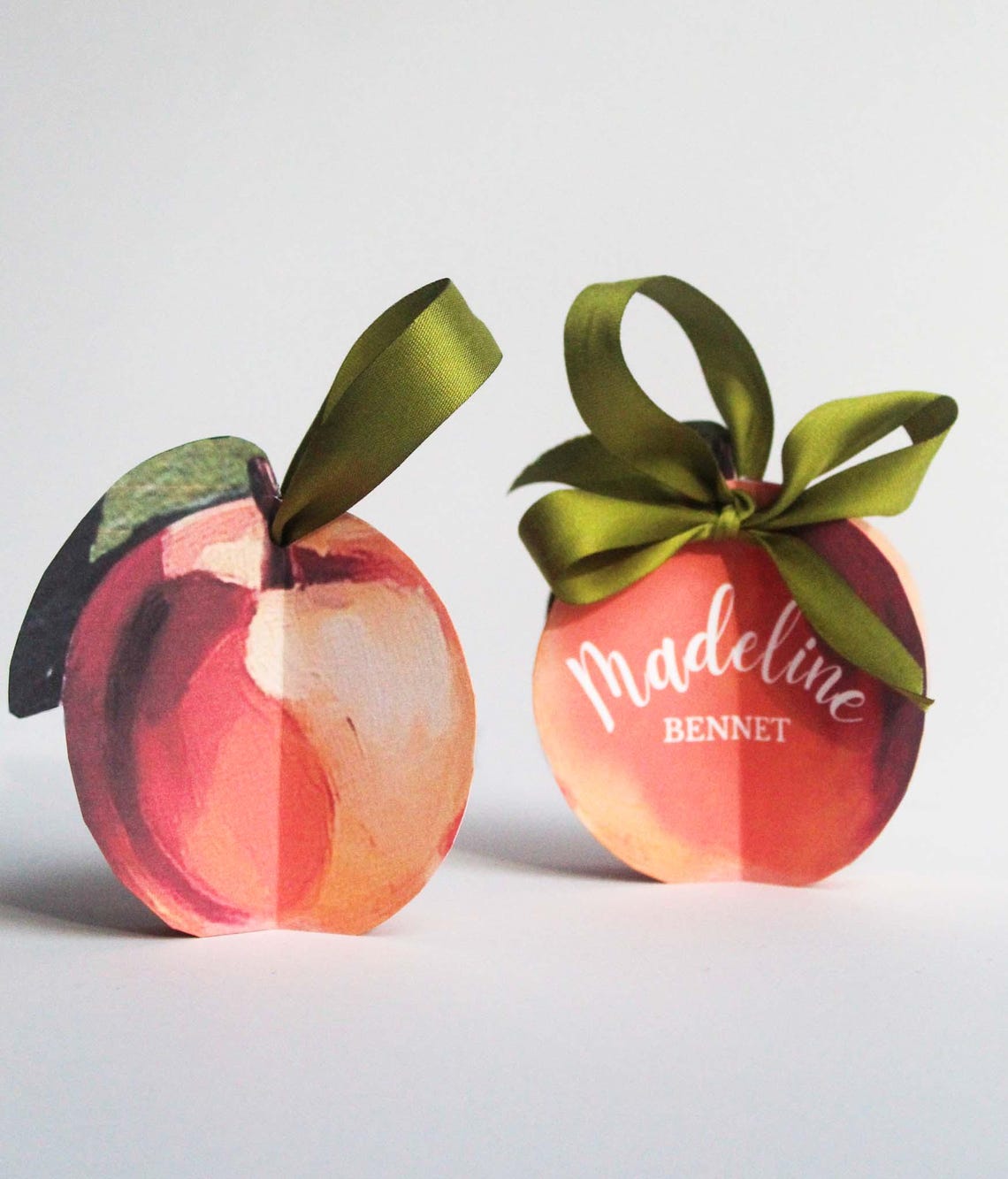 Peach Place Card: Editable Name Tag, DIY Paper Craft (digital Download ...