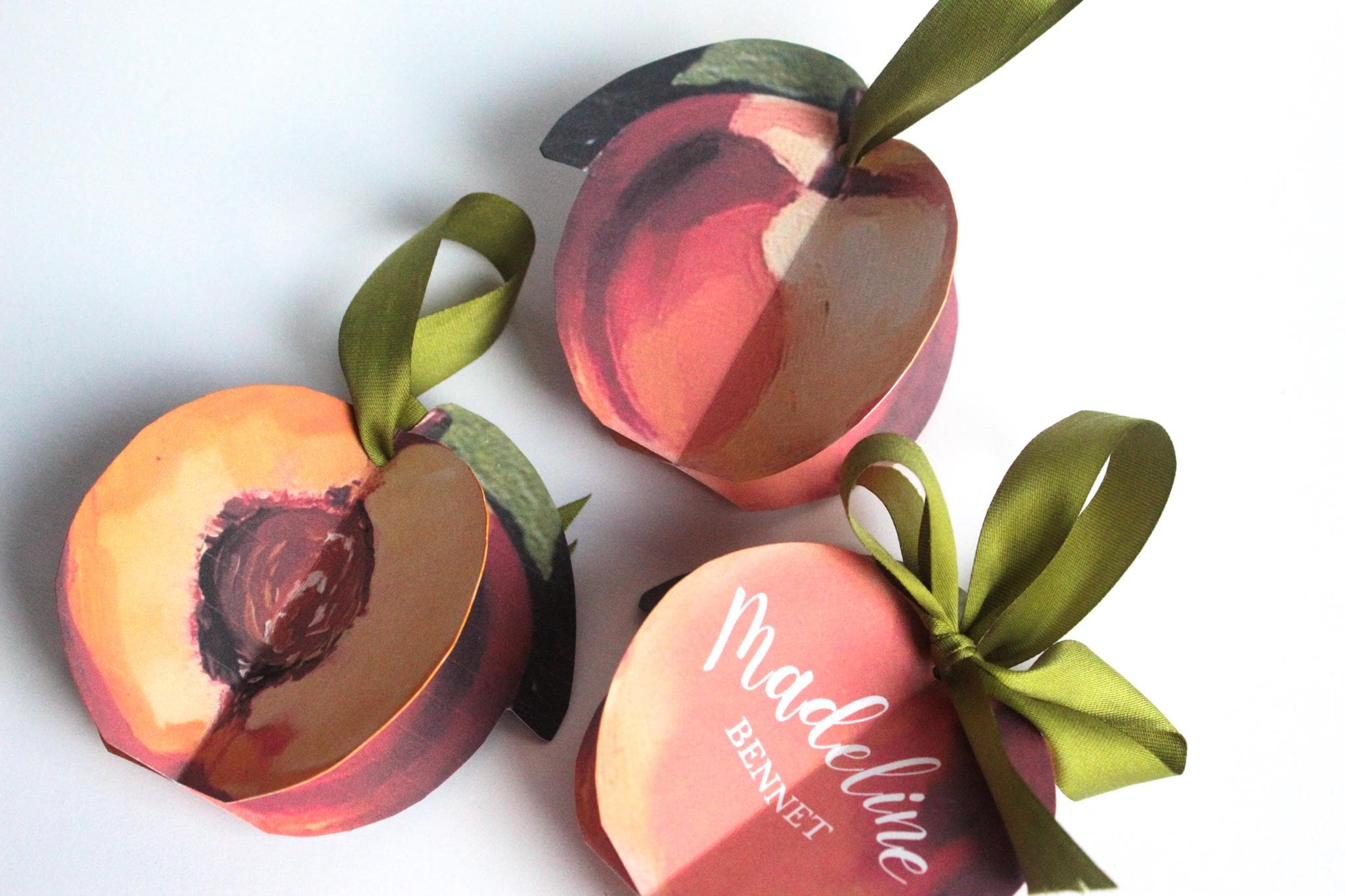 Peach Place Card: Editable Name Tag, DIY Paper Craft (digital Download ...