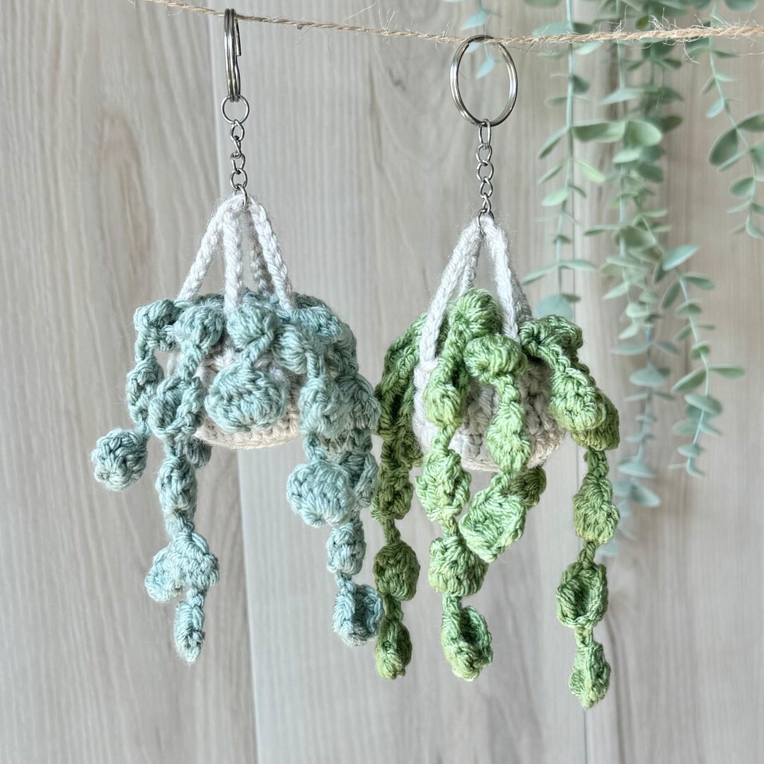 String of Pearls Pattern Crochet Pattern Crochet Hanging Plant Keychain ...