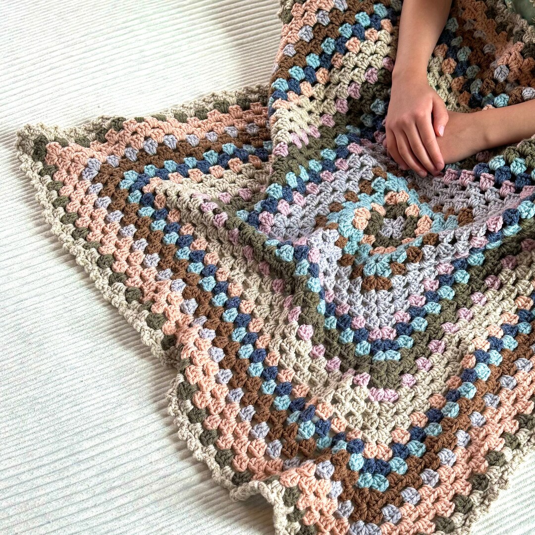 Crochet Pattern Large Granny Square Sea Billows Baby Blanket Pattern ...