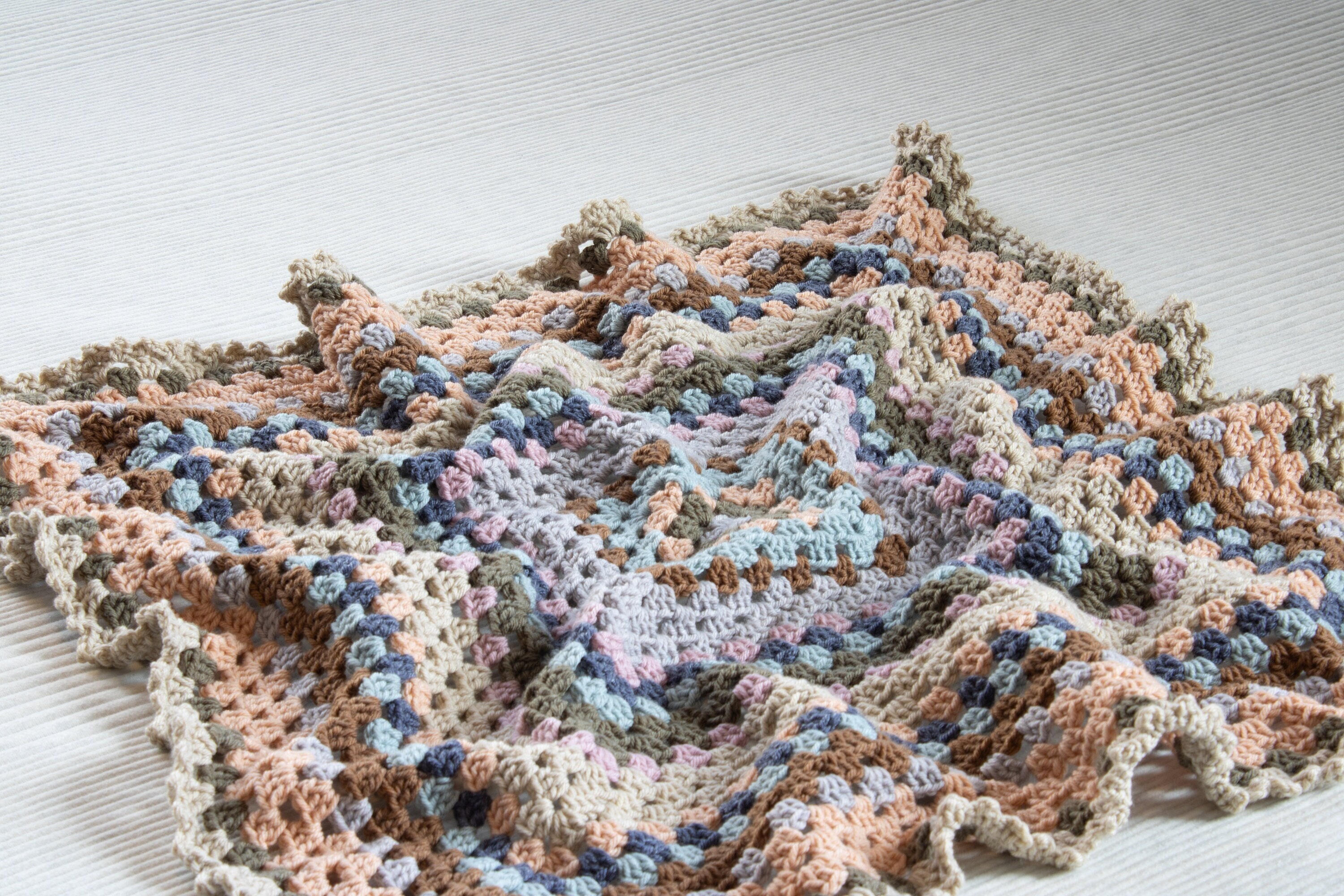 Crochet Pattern | Large Granny Square | Sea Billows Baby Blanket ...