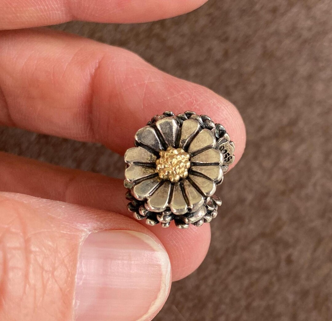 Daisy Troll Bead Sterling Silver and 18K Gold - Etsy