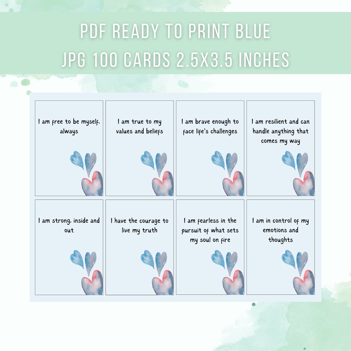 100 Positive Affirmation Cards Digital Download - Etsy