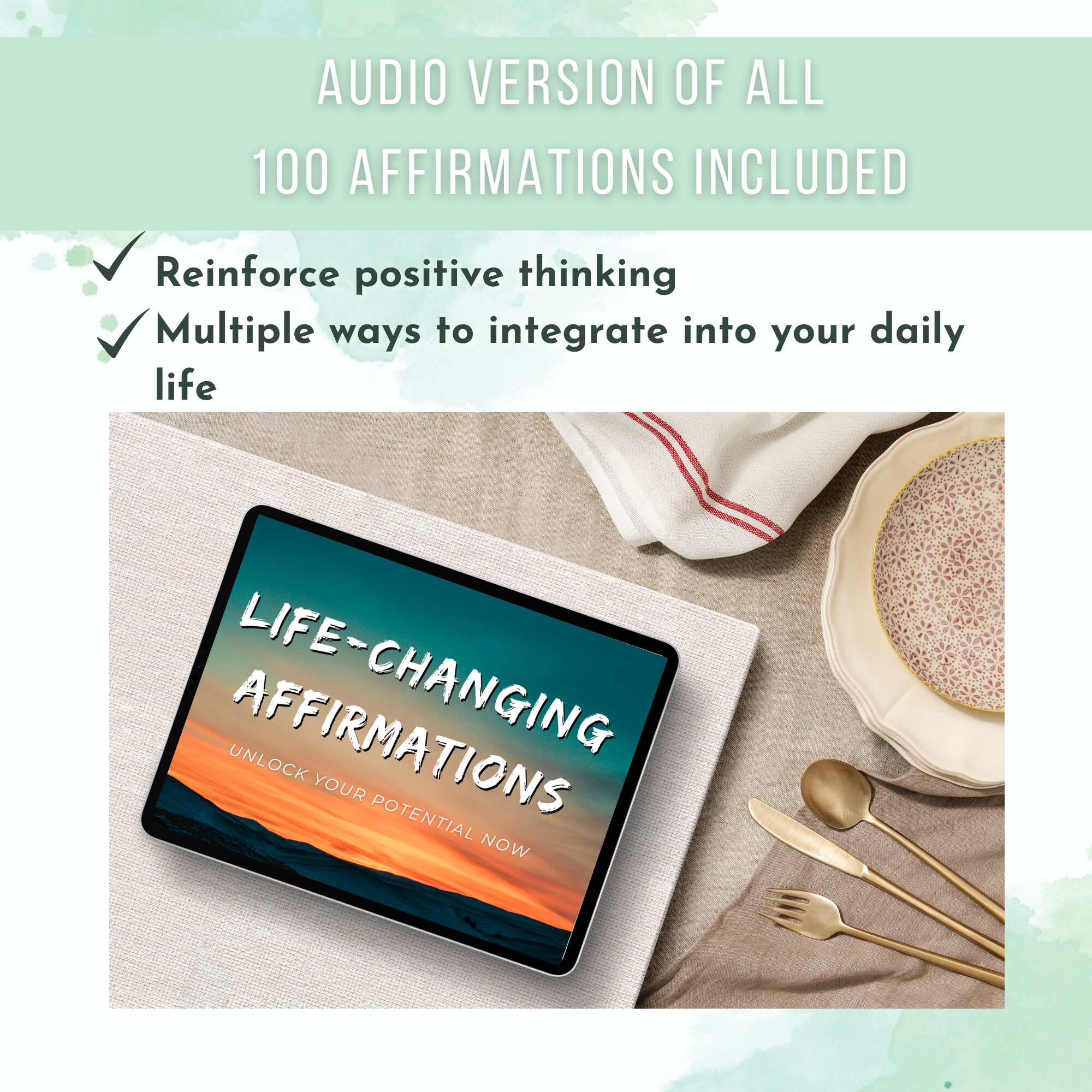 100 Positive Affirmation Cards Digital Download, Self-discovery and ...