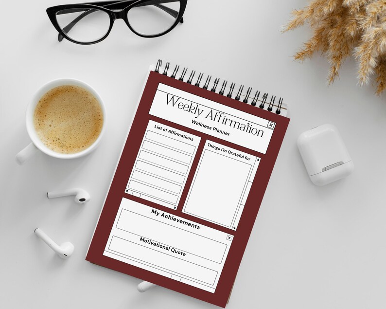 Editable Wellness Planner, Printable Canva Planner, Self Care Bundle ...