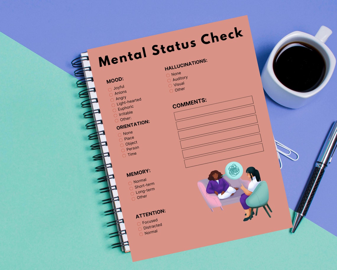 Mental Health Status Check Tracker, Mental Health Status Planner ...