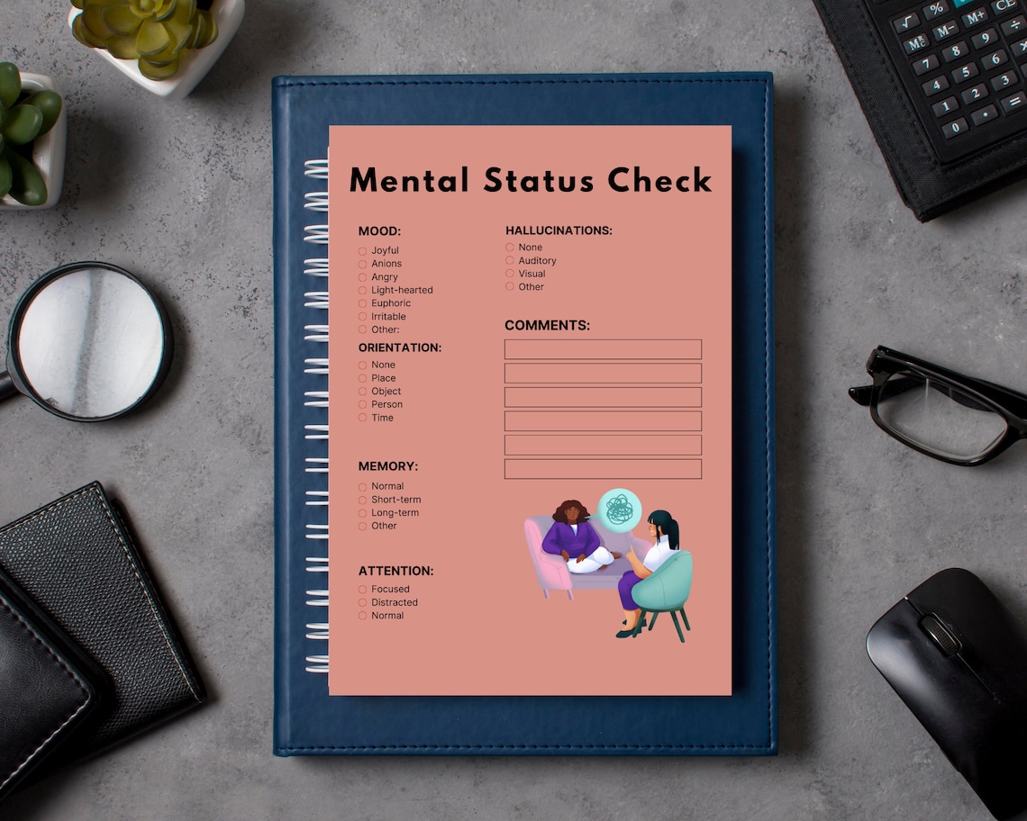 Mental Health Status Check Tracker, Mental Health Status Planner ...
