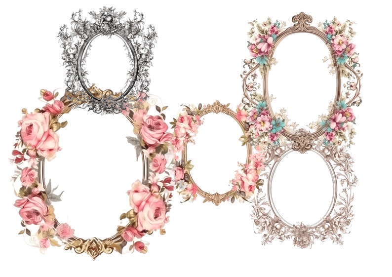 Frames Clipart - Rococo and Baroque Vintage Clip Art Graphics - Etsy