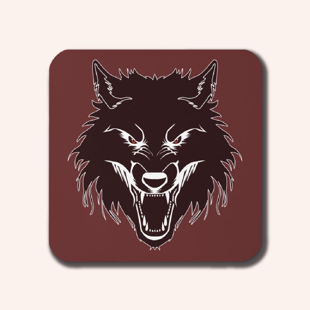 Coaster Cork-back Nightfall Beast Werewolf Drinks Line Art Quirky ...