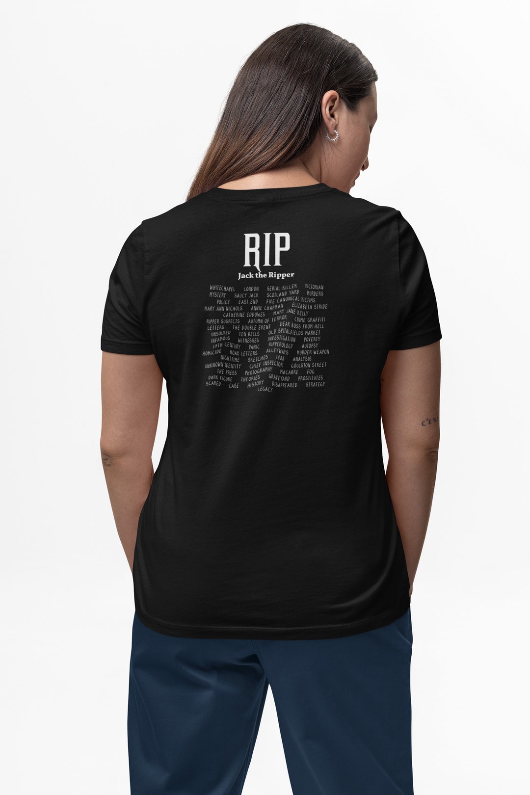 RIP Jack the Ripper Women's T-shirt With Words Associated With the Case ...