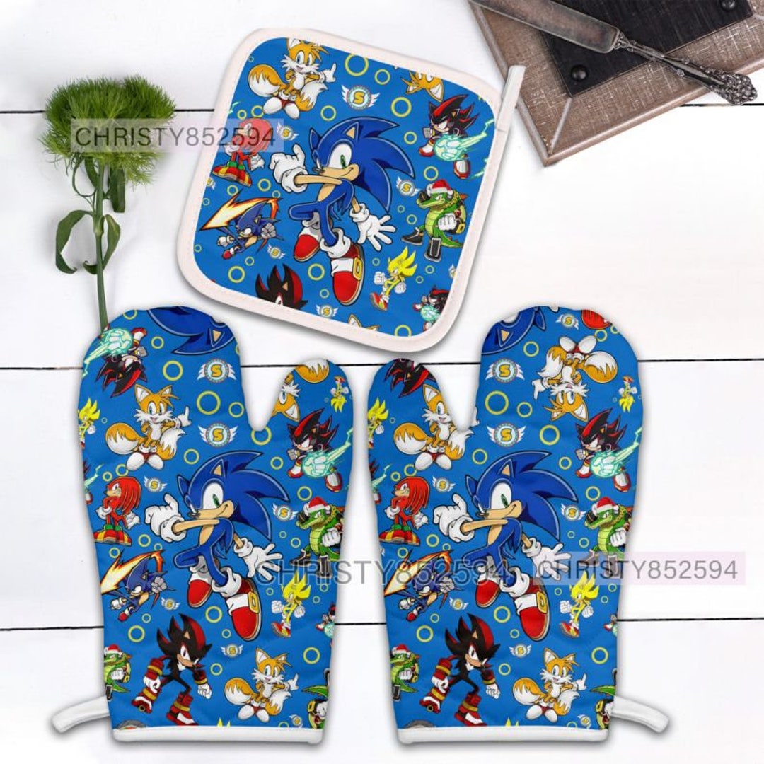 Sonic the Hedgehog Combo 2 Oven Mitts and 1 Pot Holder Set - Etsy