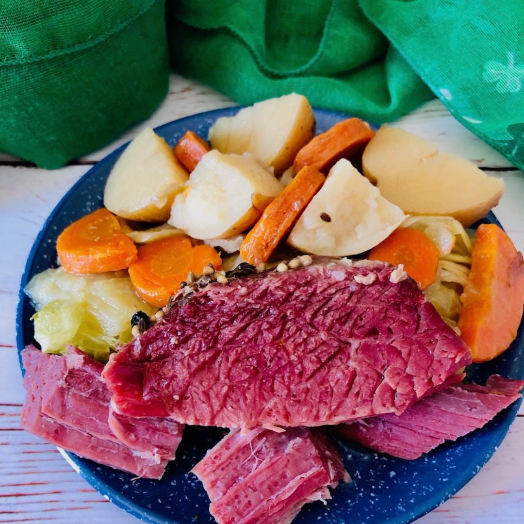 The Best Crock Pot Corned Beef and Cabbage Recipe Card - Digital ...