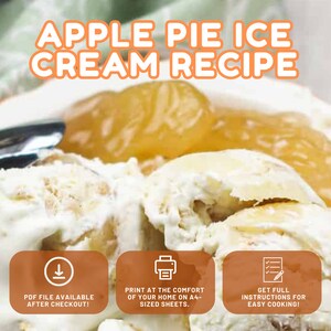 The Best Apple Pie Ice Cream A4 Recipe Card PDF Printable - Etsy