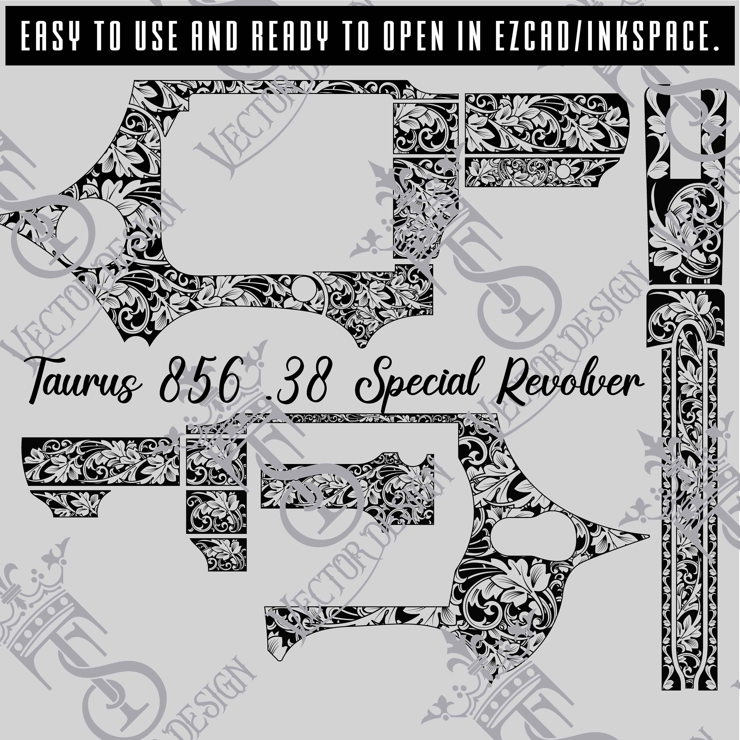 Taurus 856 .38 Special Revolver Scroll Vector Design (digital Download ...