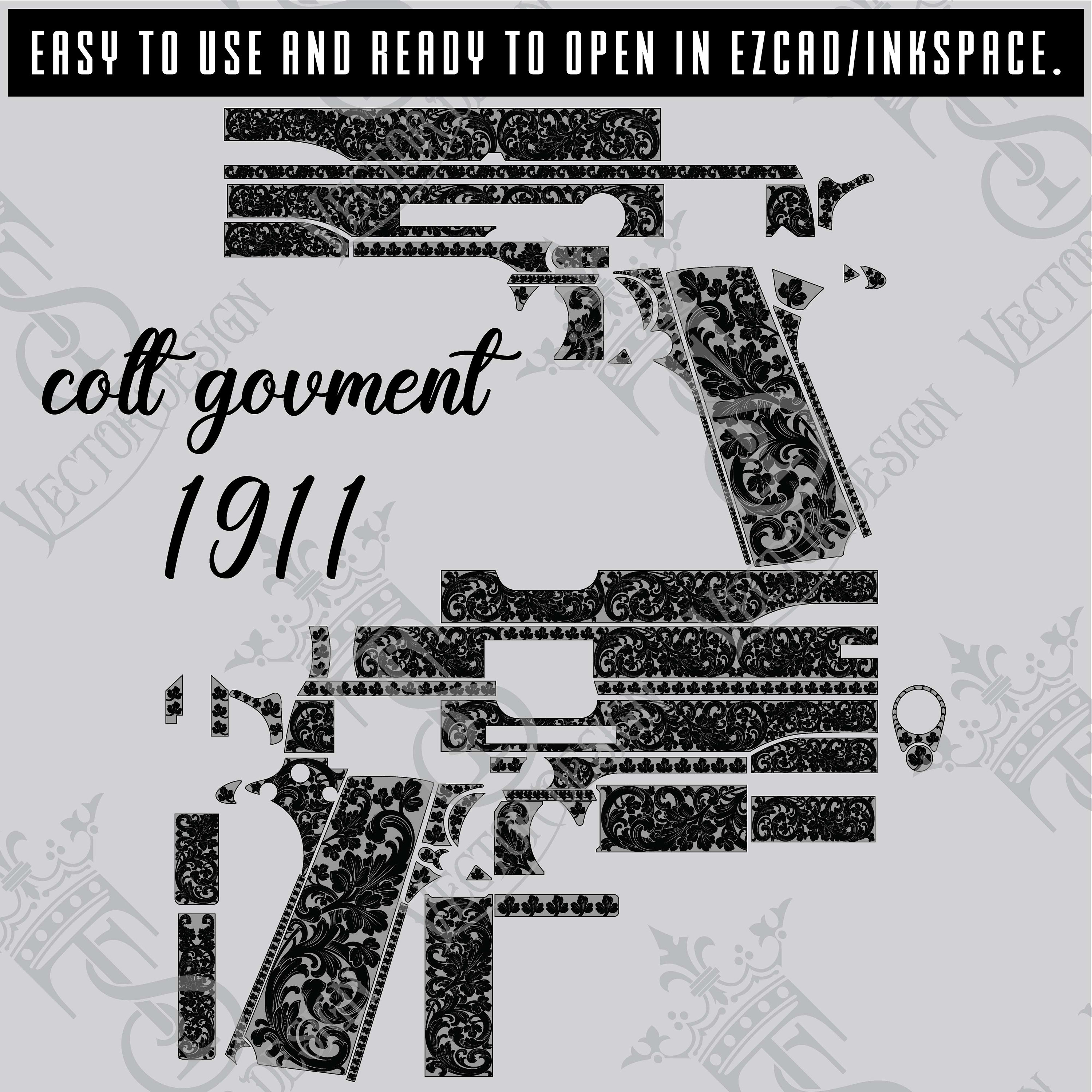 Colt 1911 Scroll Engraving Vector Design (digital Download) - Etsy